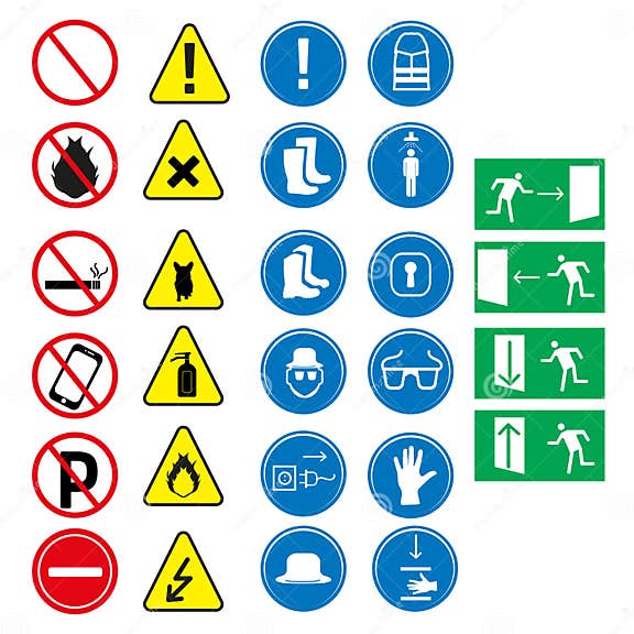 Job Safety Equipment Icons Set.design Vector Illustration Design Stock ...