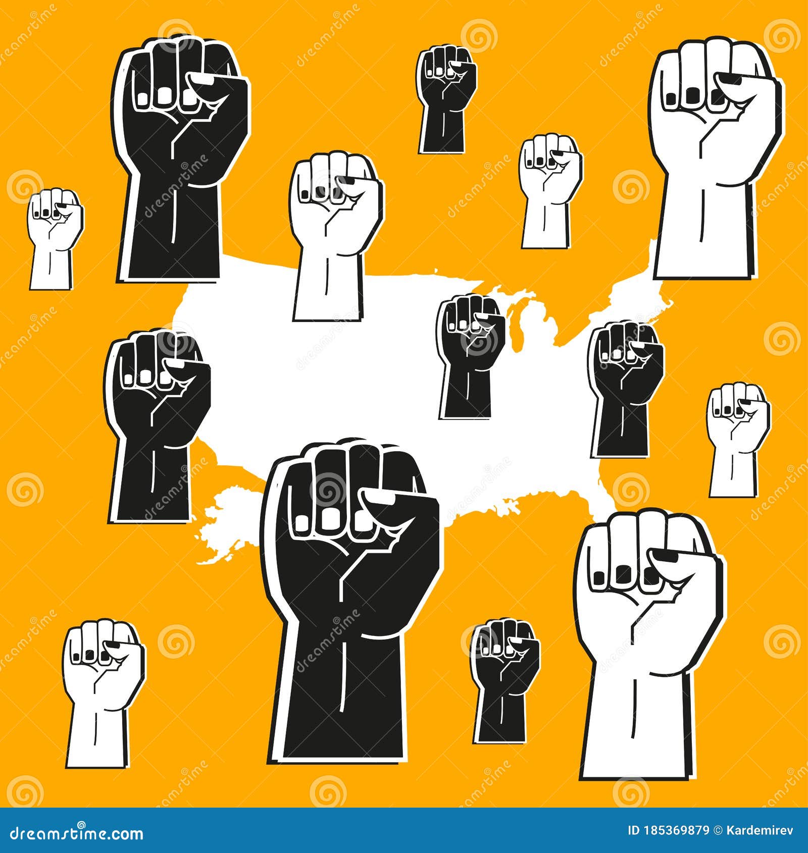 Racism Protest Poster Work in the United States Stock Vector ...