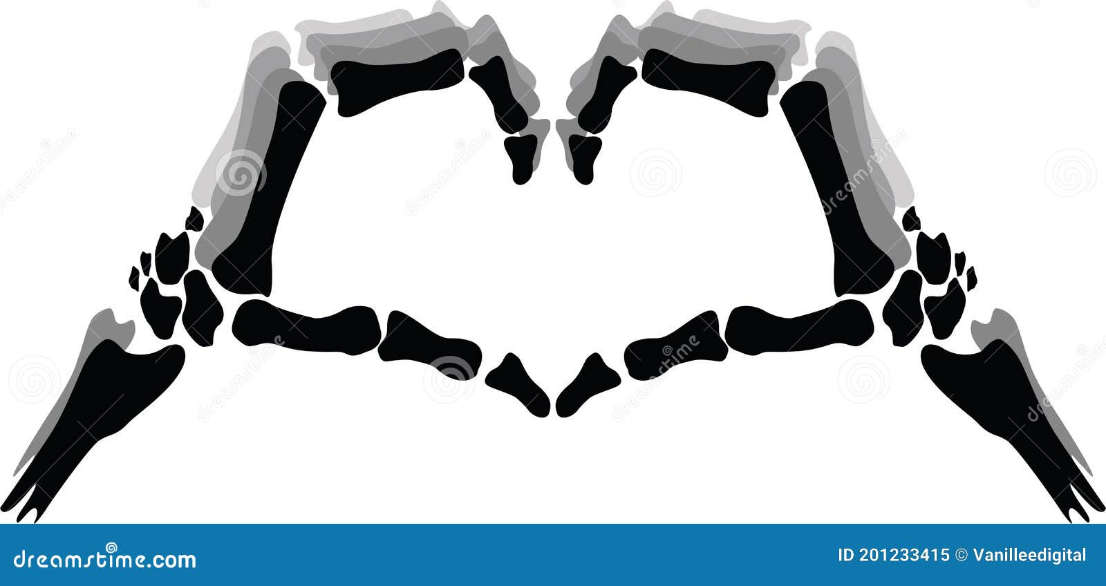Skeleton Hand Making Heart SymbolVector Illustration Stock Vector ...