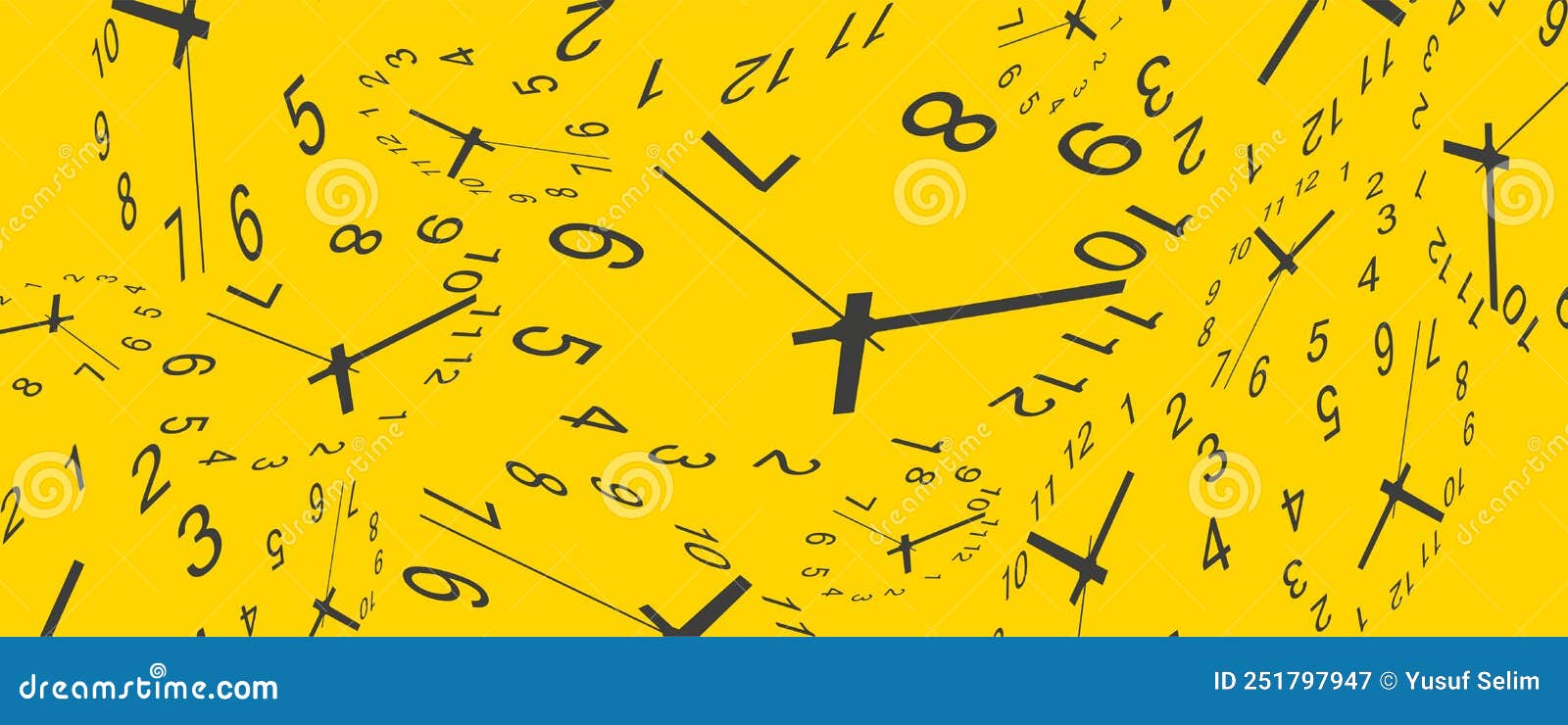 Time Background with Melting Wall Clocks Stock Illustration ...