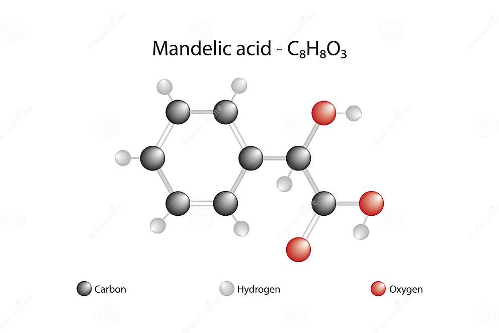 Molecular Formula of Mandelic Acid. Stock Vector - Illustration of ...