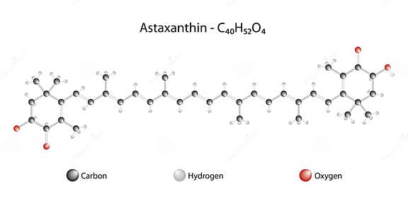 Molecular Formula and Chemical Structure of Astaxanthin Stock Vector ...