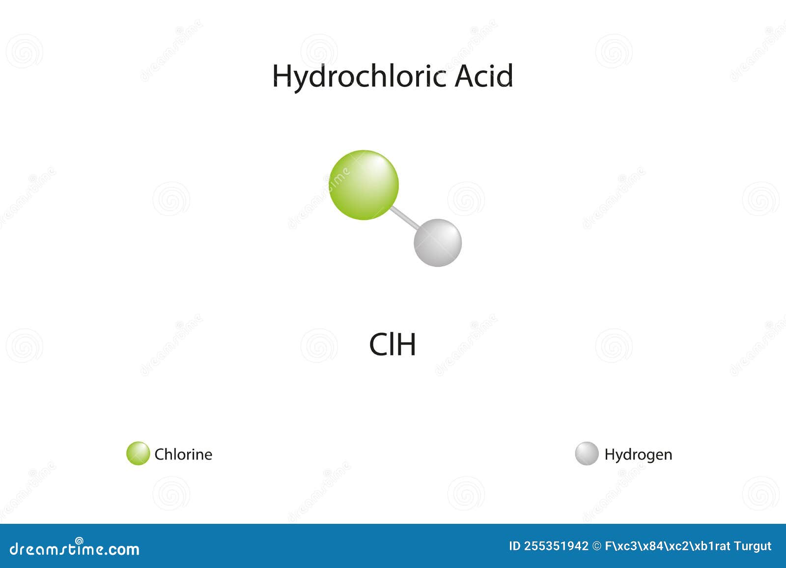 Molecular Formula of Hydrochloric Acid. Stock Vector - Illustration of ...