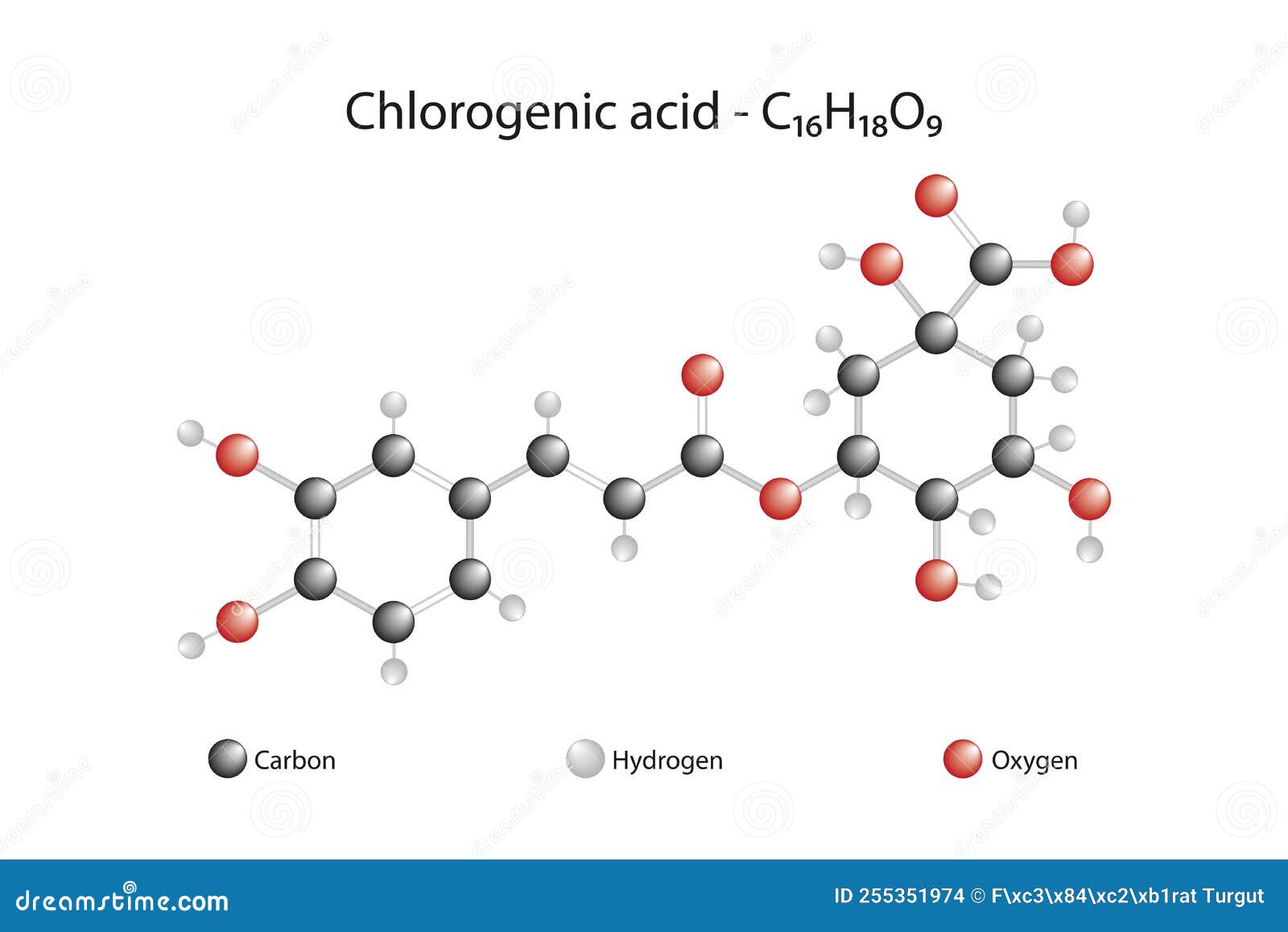 Molecular Formula of Chlorogenic Acid. Stock Vector - Illustration of ...