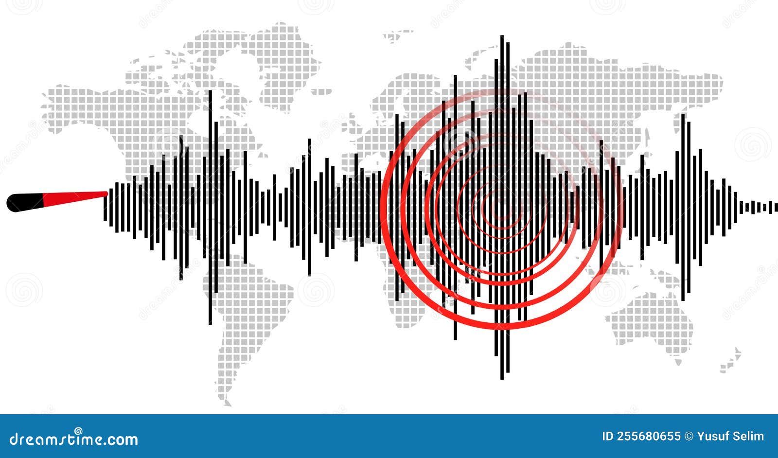 Earthquake Background. Seismogram for Seismic Measurement. Stock ...