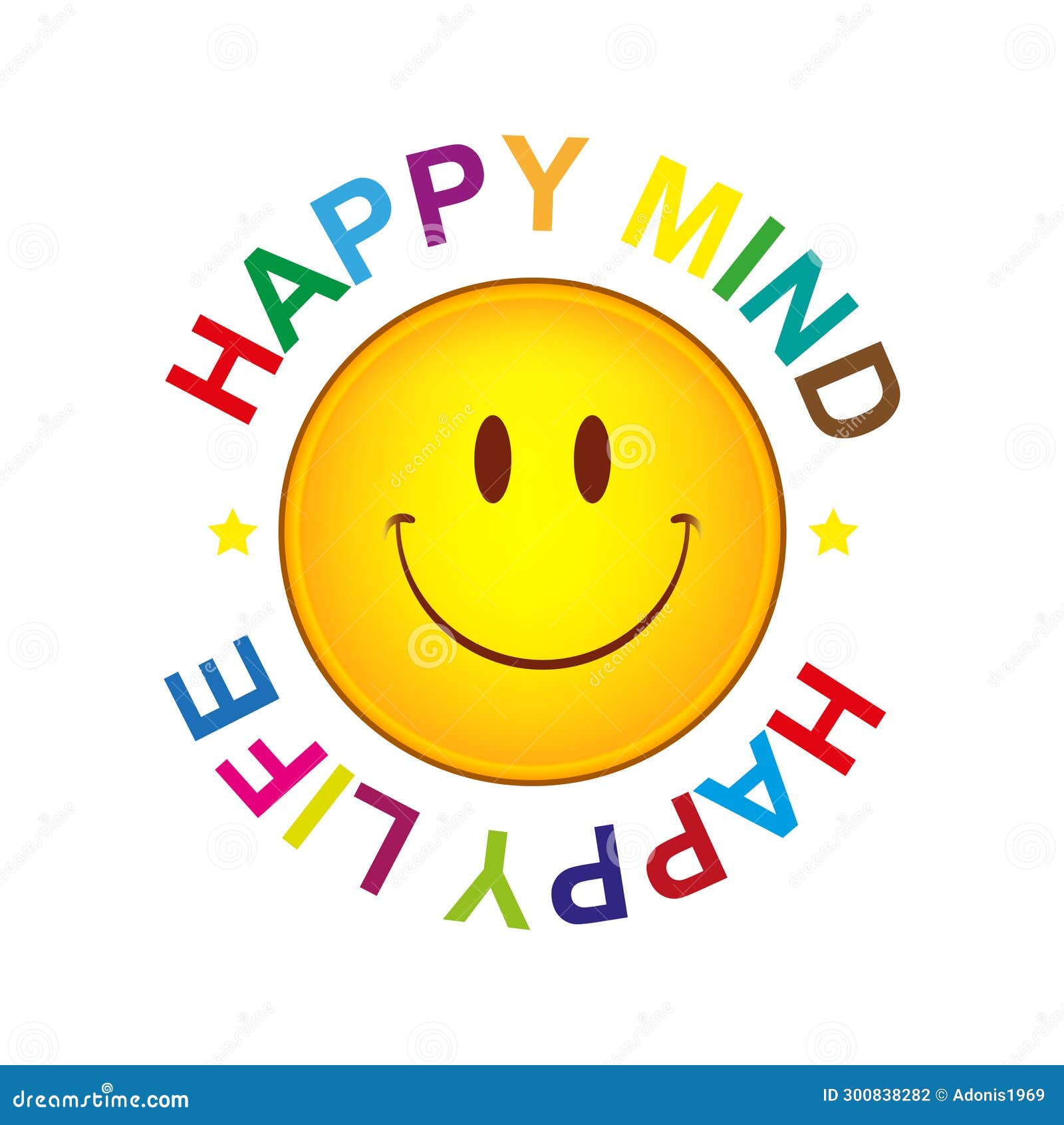 Happy Mind, Happy Life. Positive Saying About Happiness And Lifestyle ...