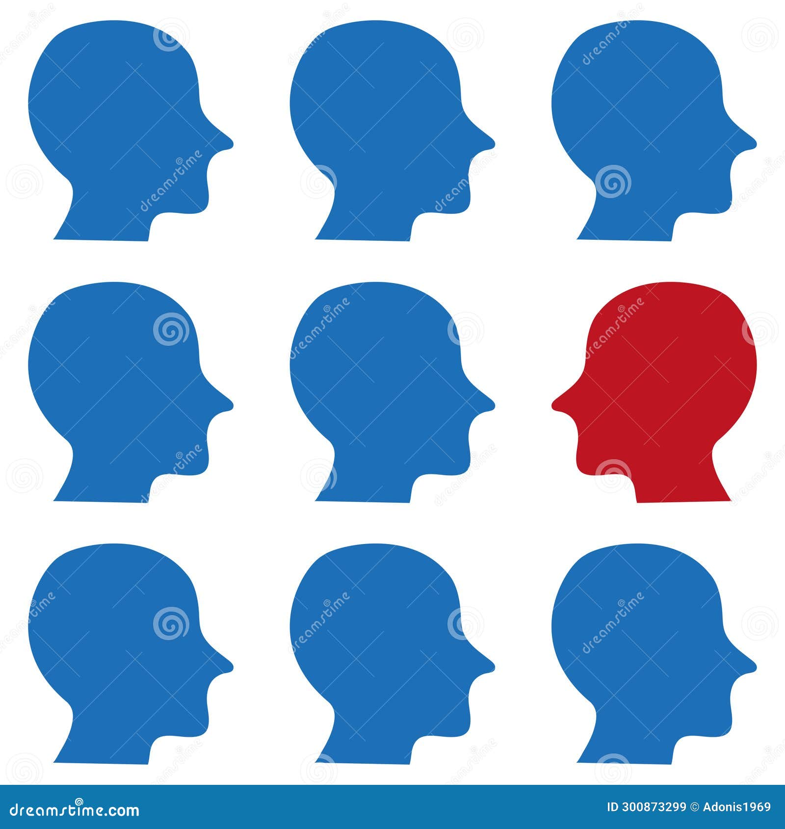 Concept of Thinking Differently with Red Man Stock Illustration ...