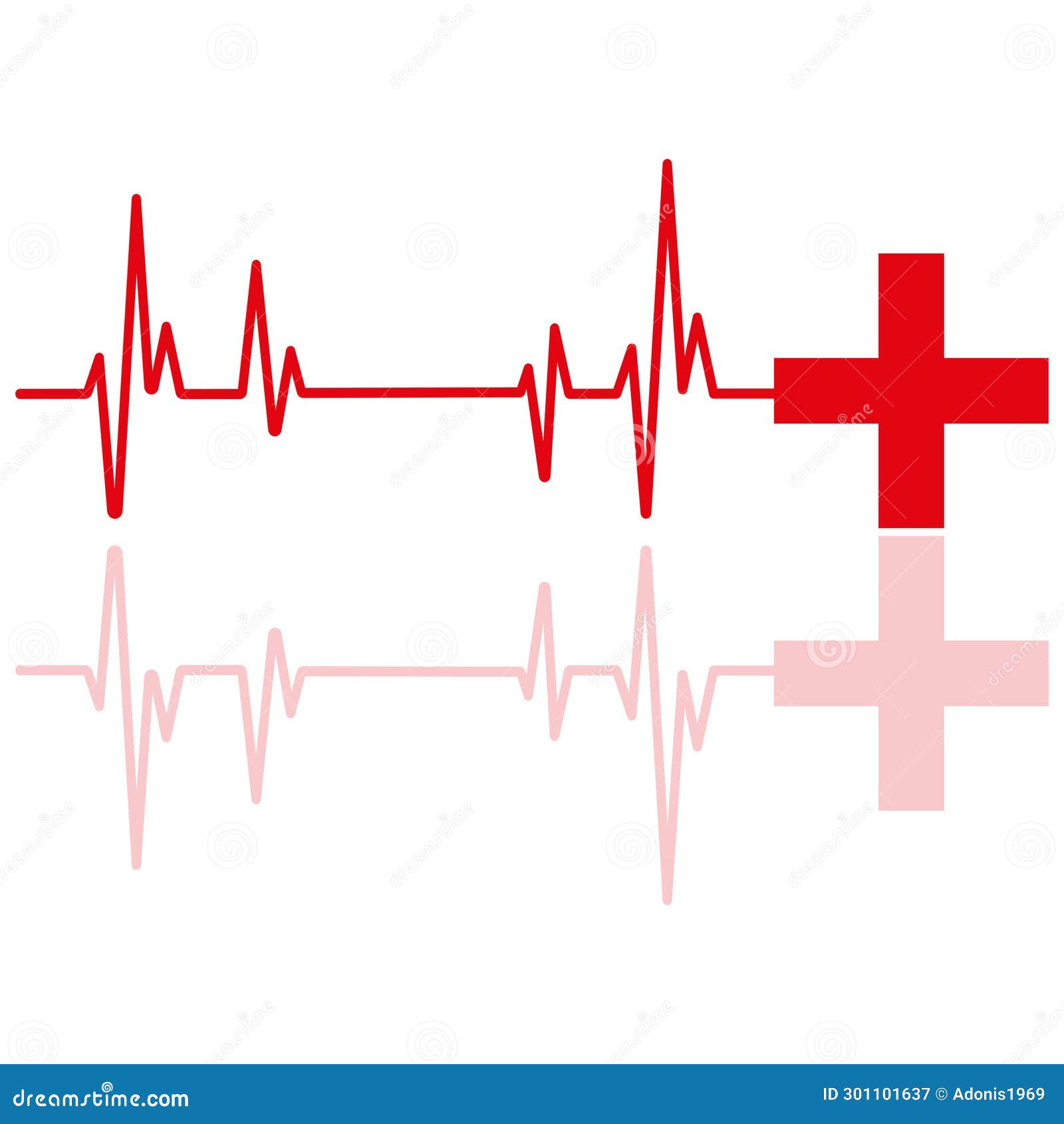 First Aid with Heartbeat Sign on White Stock Illustration ...