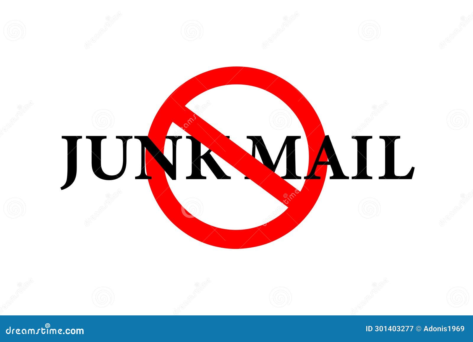 No junk mail sign on white stock illustration. Illustration of ...