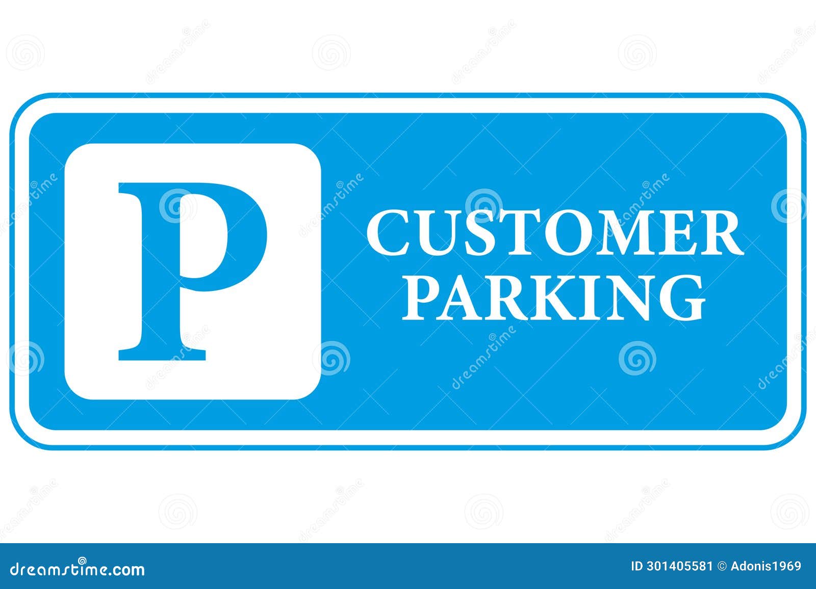 Customer Parking Sign on White Stock Illustration - Illustration of ...