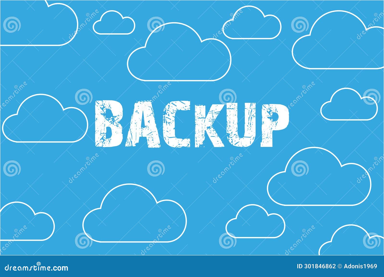 Cloud Backup Storage Illustration Of Computer System For Information ...