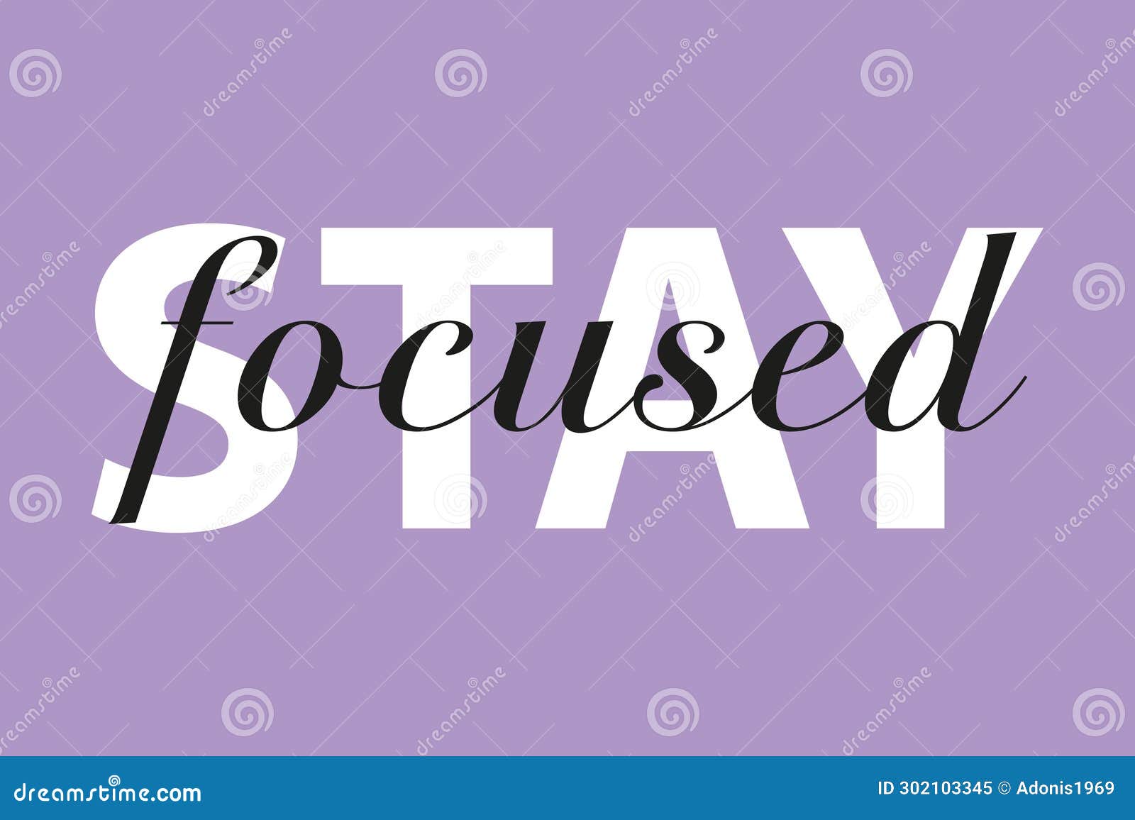Stay Focused, Bam, Brave, Work Hard, Black And White Typography Slogans ...