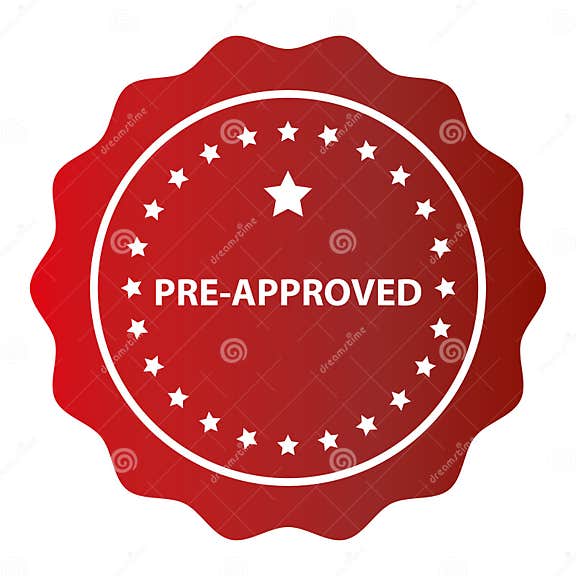 Pre Approved Stamp on White Stock Illustration - Illustration of ...