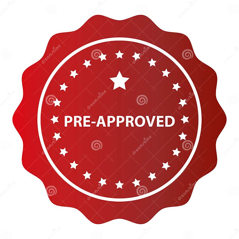 Pre Approved Stamp on White Stock Illustration - Illustration of ...