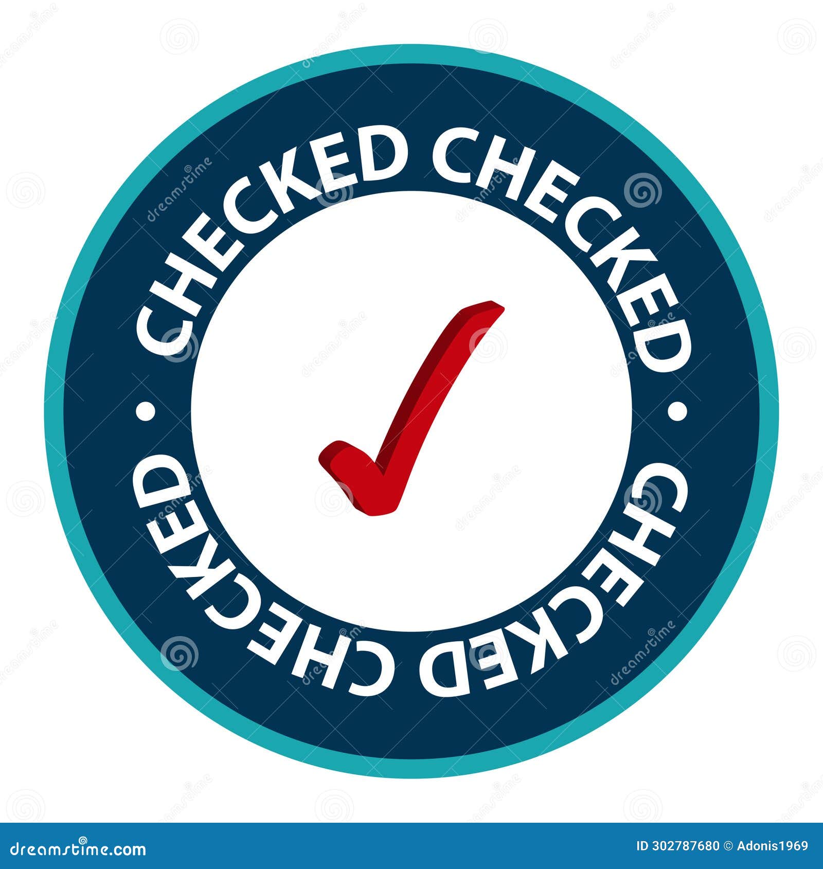 Checked Red Stamp. Grange Mark In Red Paint On White Background. Vector ...