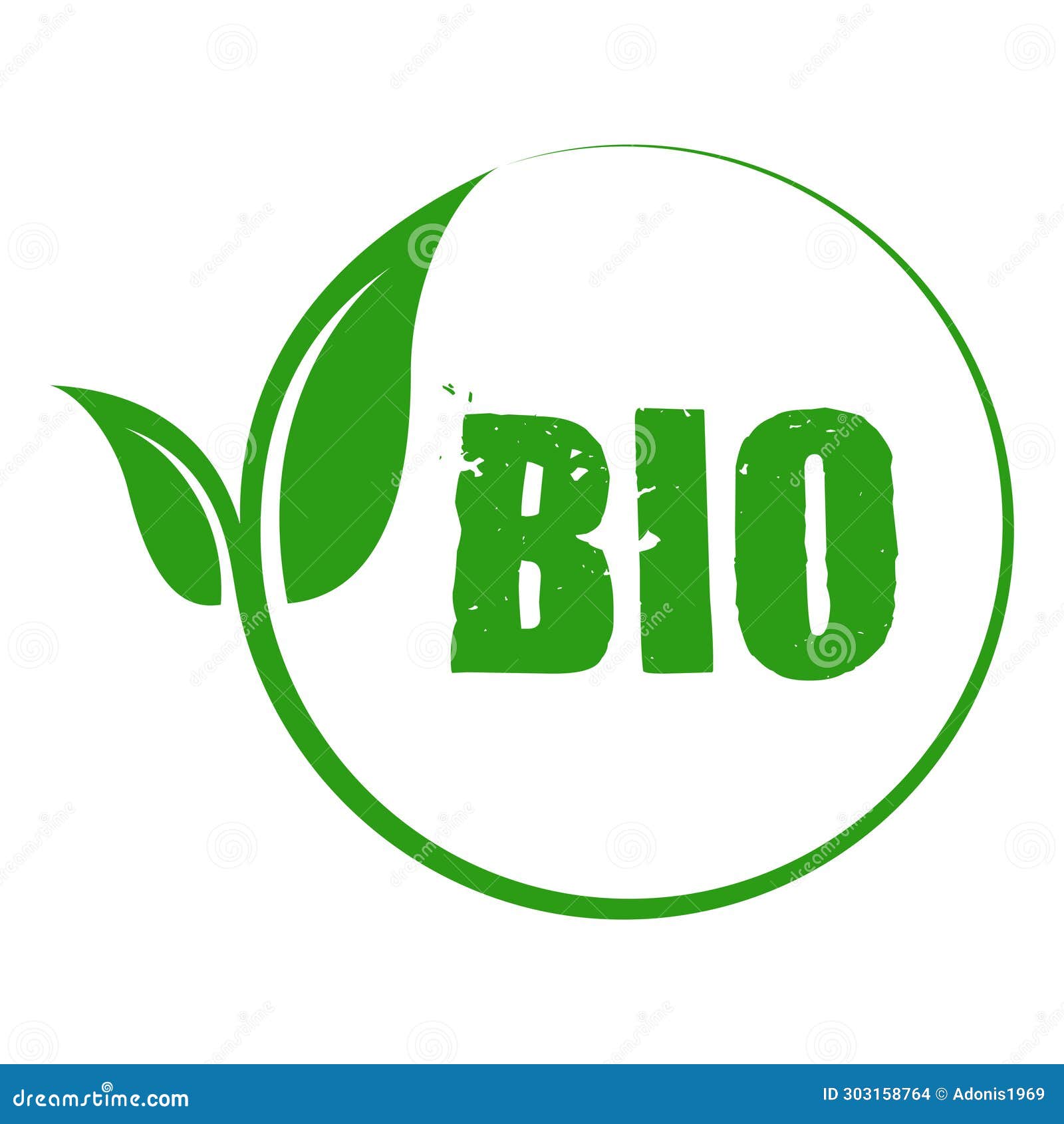 Bio Word with Green Leaf on White Stock Illustration - Illustration of ...
