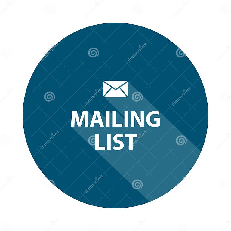 Mailing List Badge on White Stock Illustration - Illustration of ...