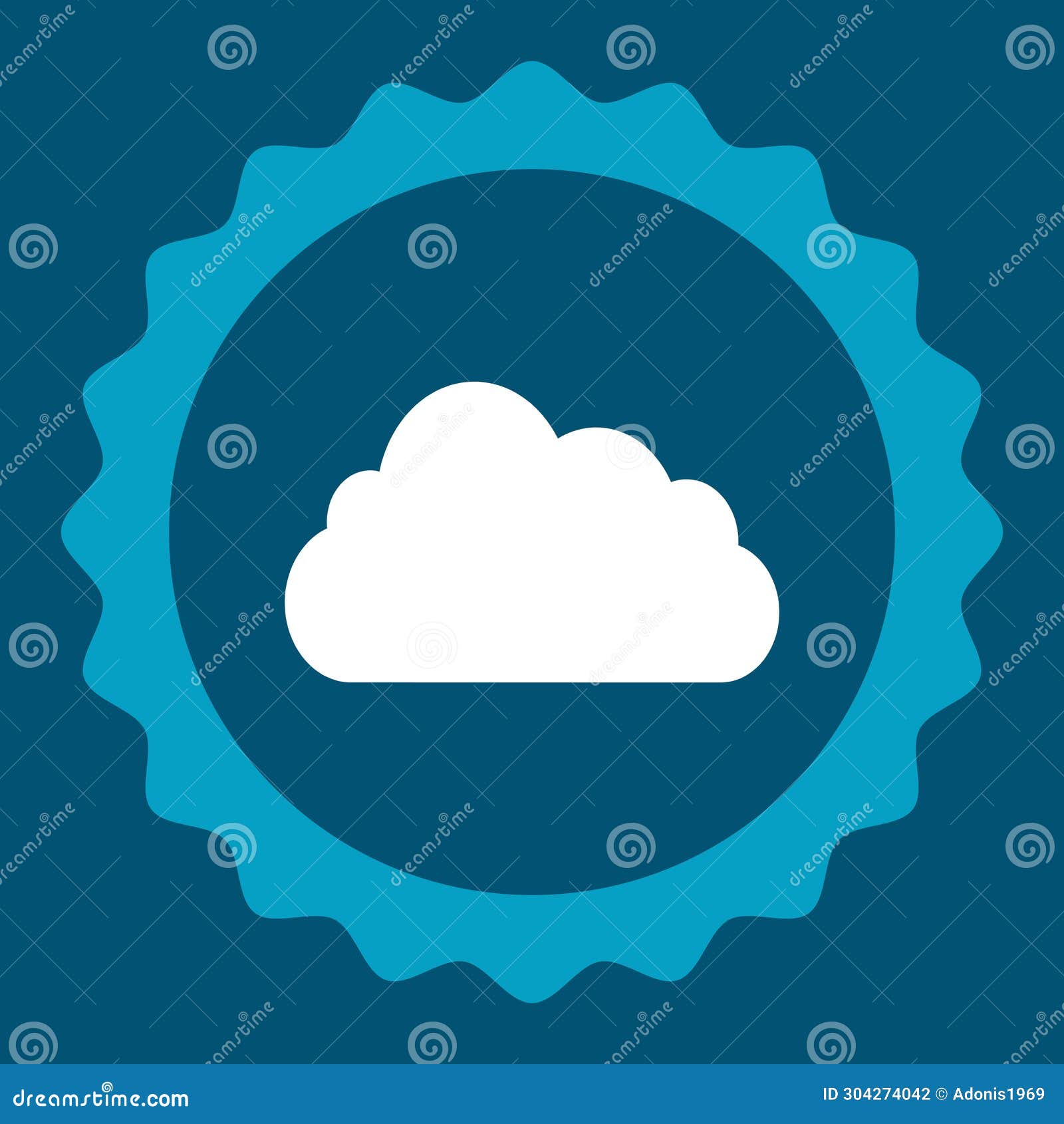 Cloud Computing Badge on Blue Stock Illustration - Illustration of ...
