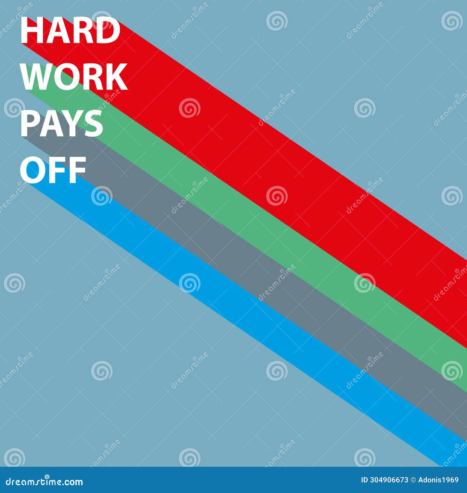 Hard work pays off on blue stock illustration. Illustration of endeavor ...