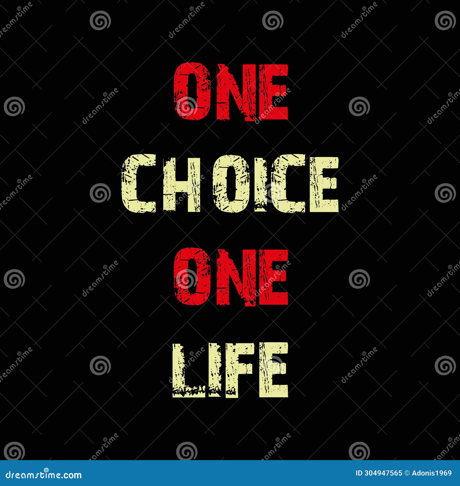 One Choice One Life on Black Stock Illustration - Illustration of ...