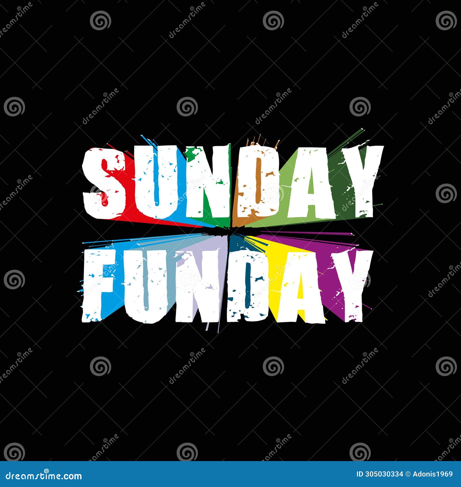 Sunday Funday. Hand Drawn Motivation Lettering Phrase. Black Ink ...