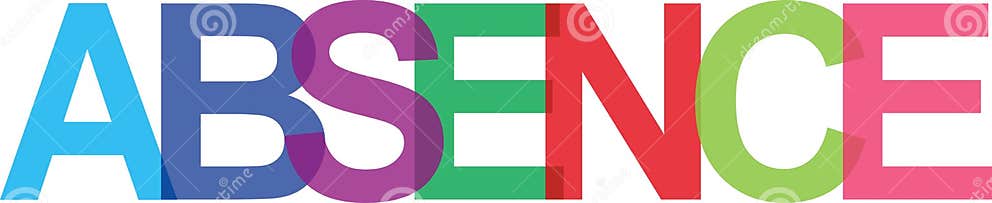 Absence word on white stock illustration. Illustration of shortage ...