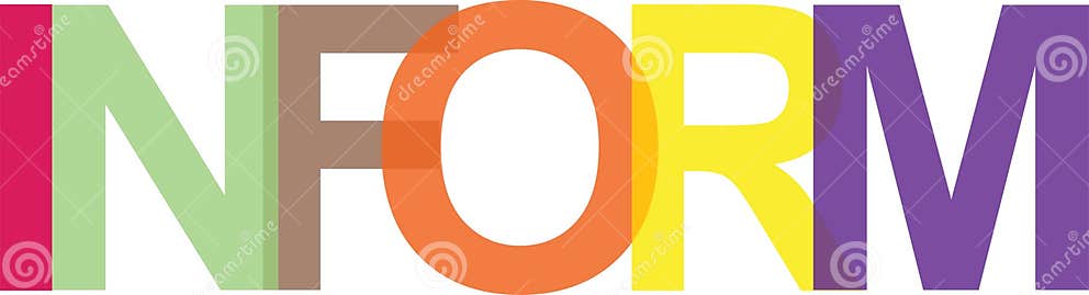Inform word on white stock illustration. Illustration of convey - 306938674