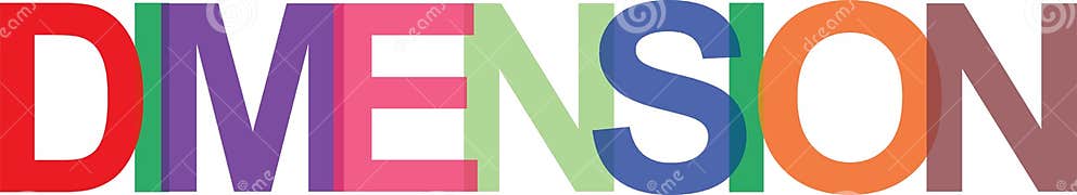 Dimension word on white stock illustration. Illustration of attributes ...