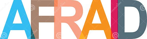 Afraid word on white stock illustration. Illustration of scared - 307296308