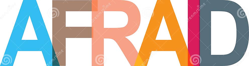 Afraid word on white stock illustration. Illustration of scared - 307296308