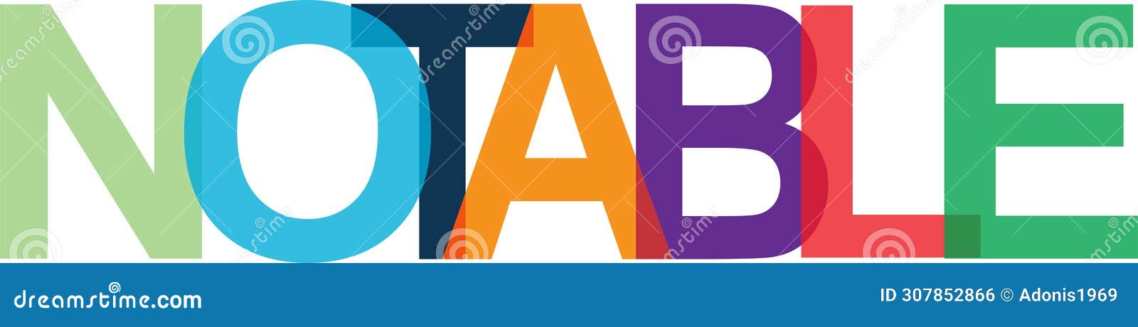 Notable Word On White Stock Photo | CartoonDealer.com #307852866