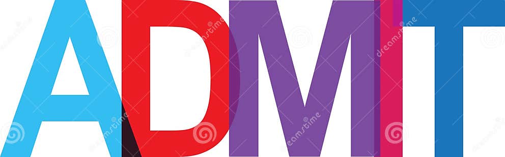 Admit word on white stock illustration. Illustration of acceptance ...
