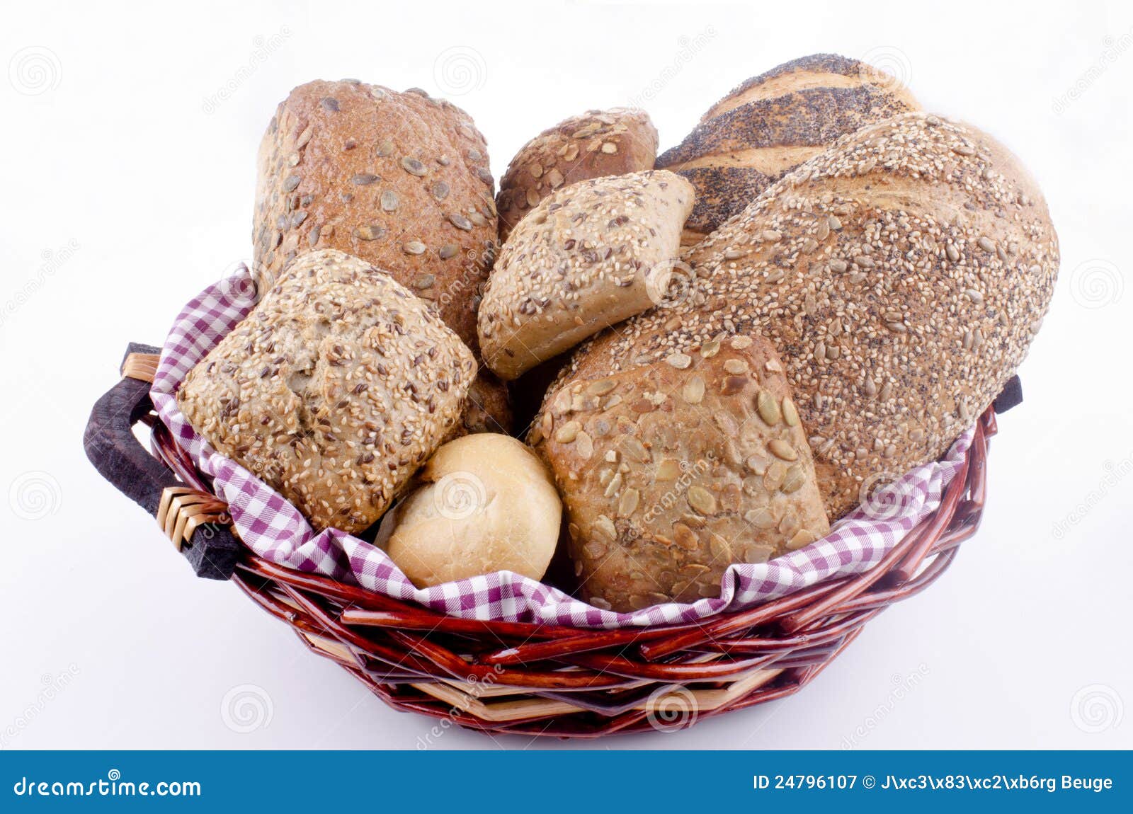 Basked with Rolls and Freshley Baked Bread Stock Image - Image of ...