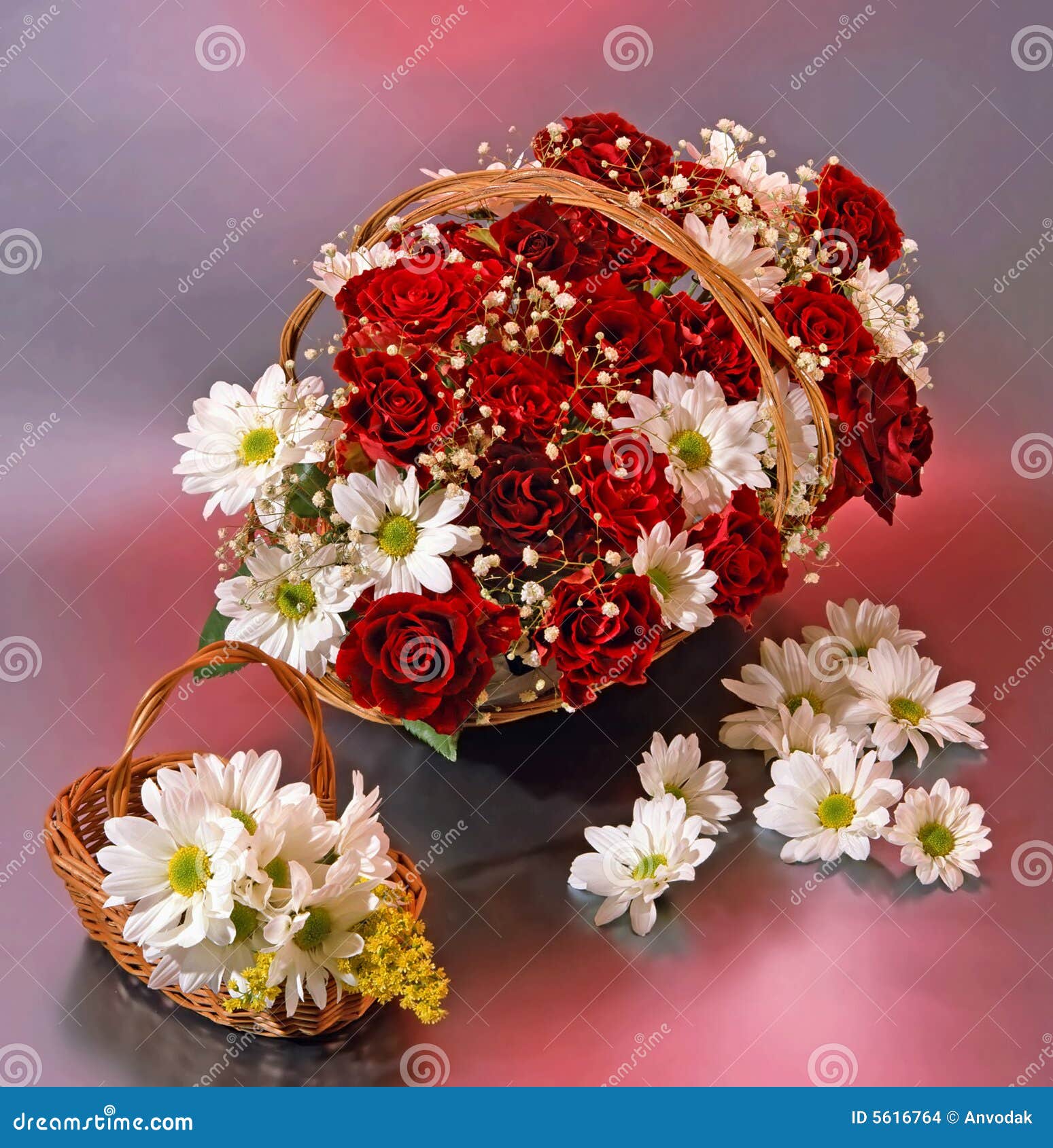 Basked with roses stock photo. Image of nature, detail - 5616764