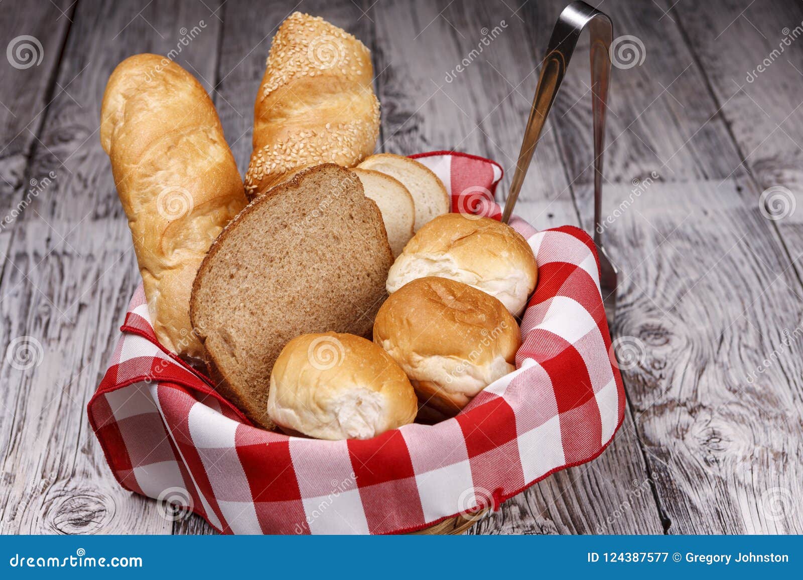 Basket of assorted breads. stock image. Image of group - 124387577