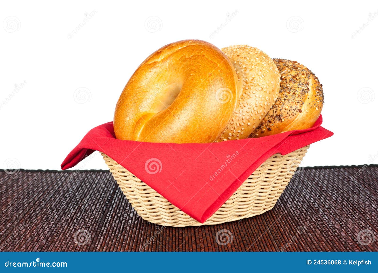 Basket of bagels stock photo. Image of napkin, flavored - 24536068
