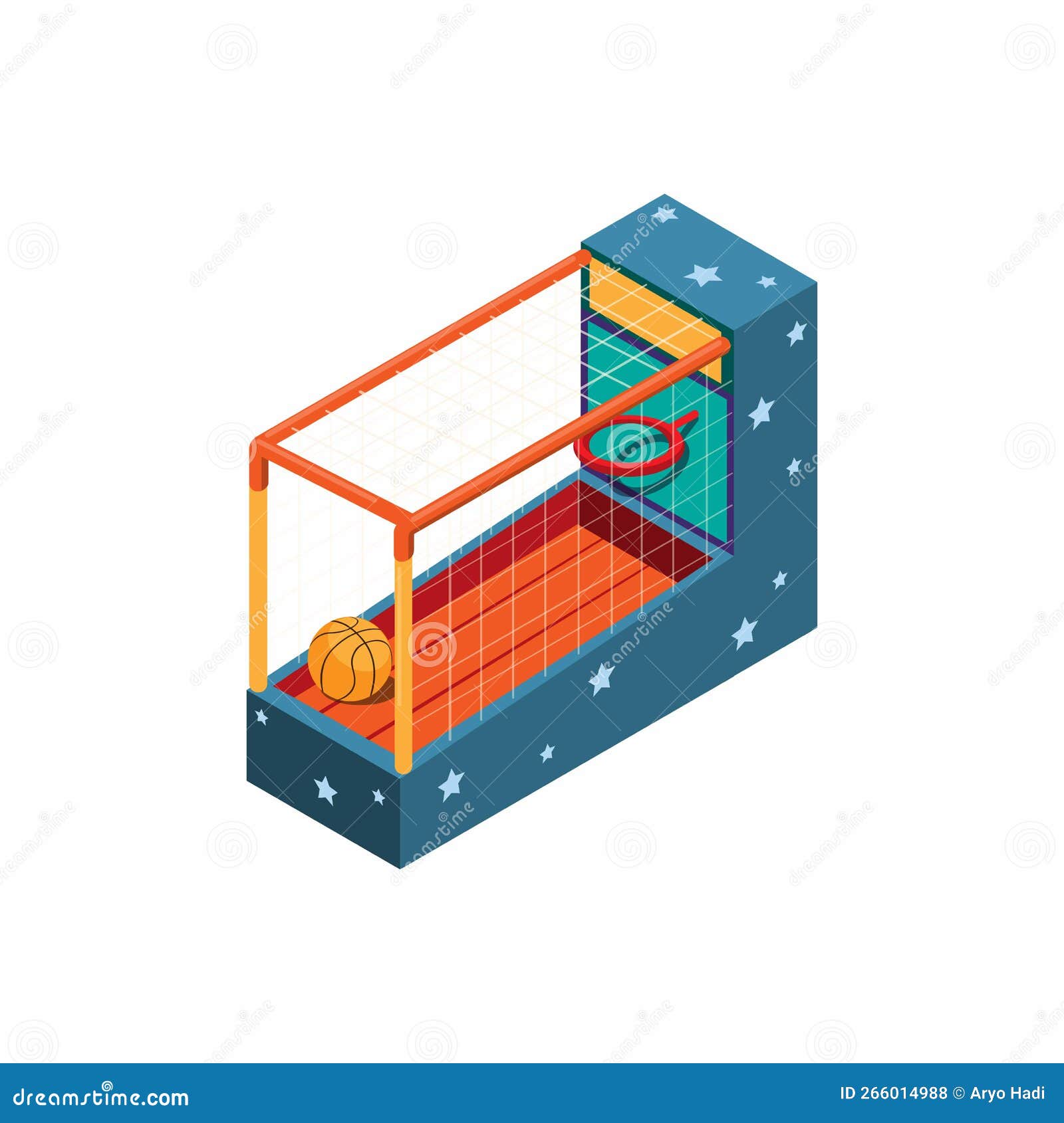 Basket Ball Arcade Machine Retro Game Device Symbol Isometric ...