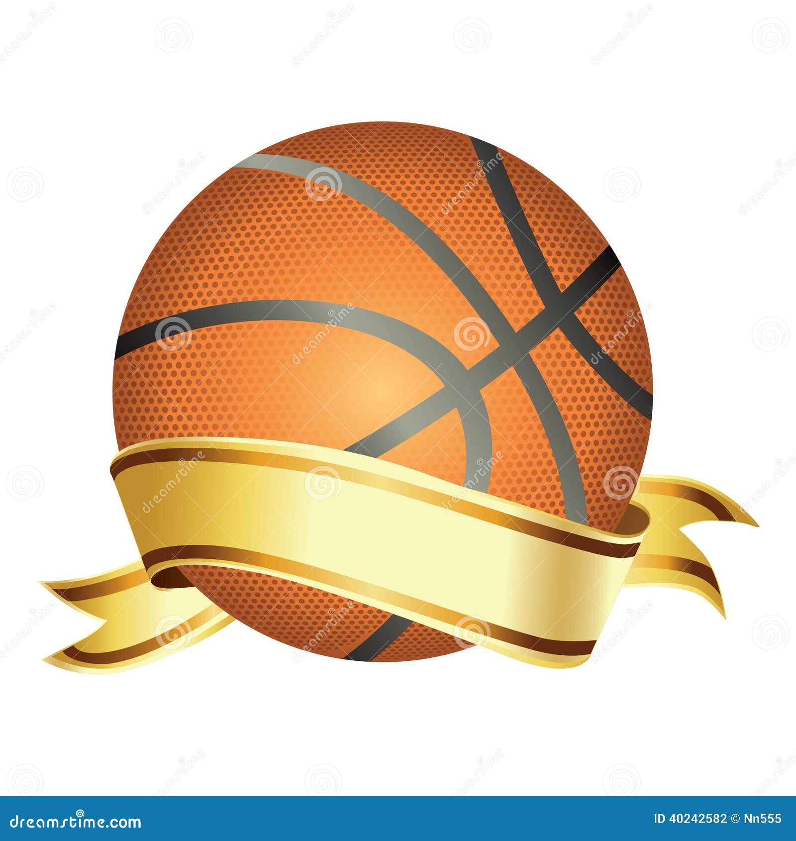 Basket ball with banner stock vector. Illustration of background - 40242582