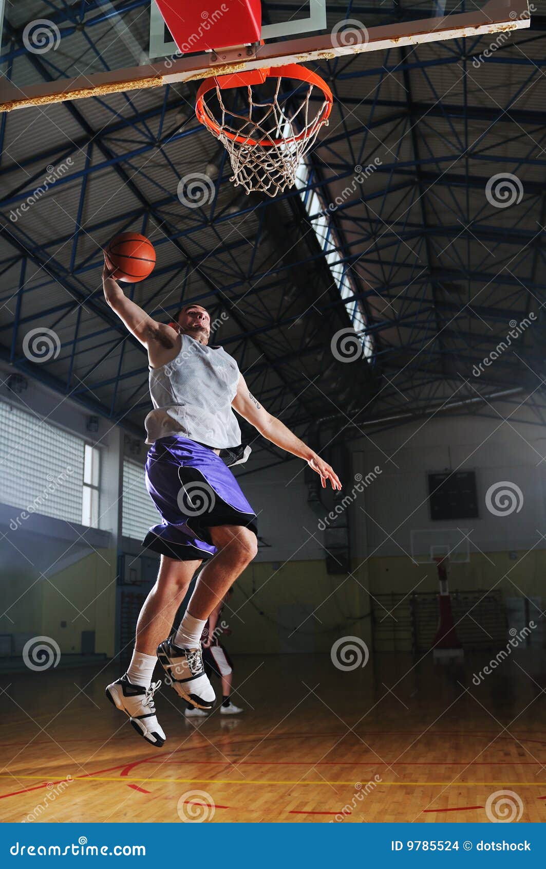 Basket Ball Game Player at Sport Hall Stock Photo - Image of jump ...