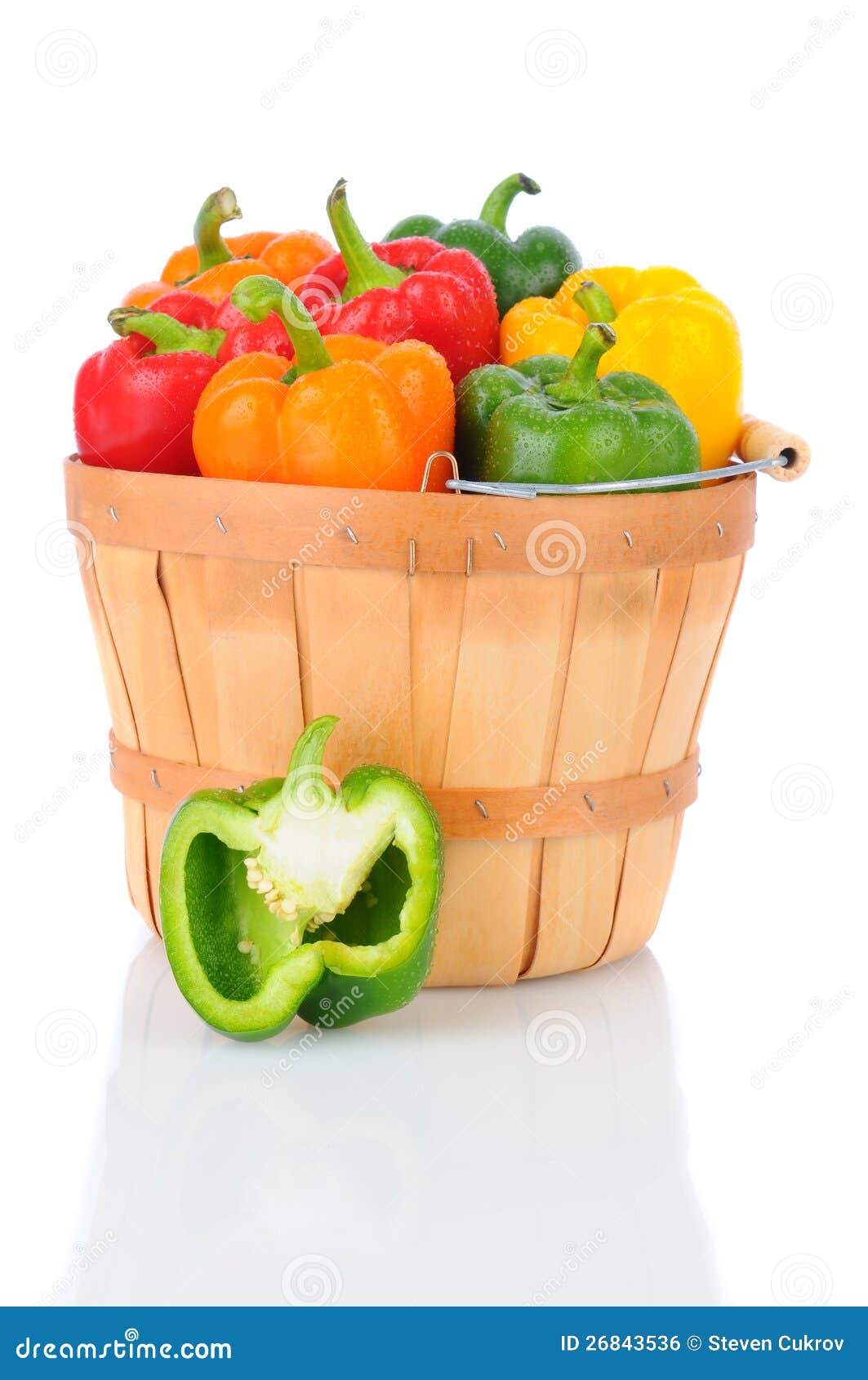 Basket of Bell Peppers stock photo. Image of fresh, green - 26843536