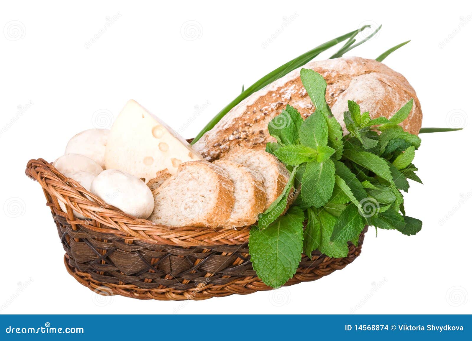 Basket with bread stock photo. Image of life, foodstuff - 14568874