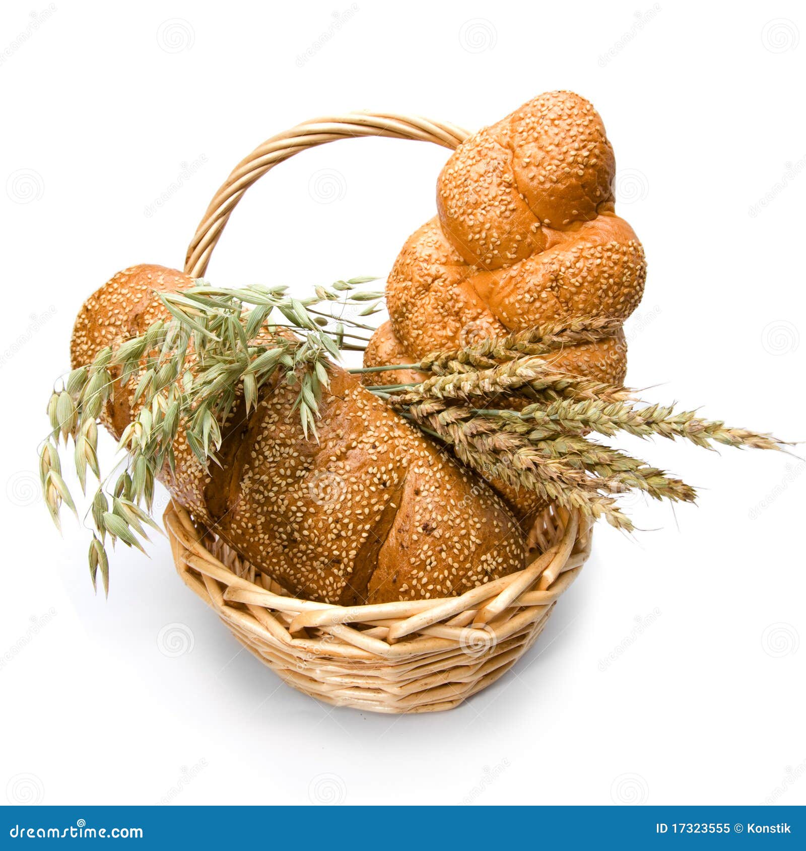 Basket with bread stock image. Image of spike, background - 17323555