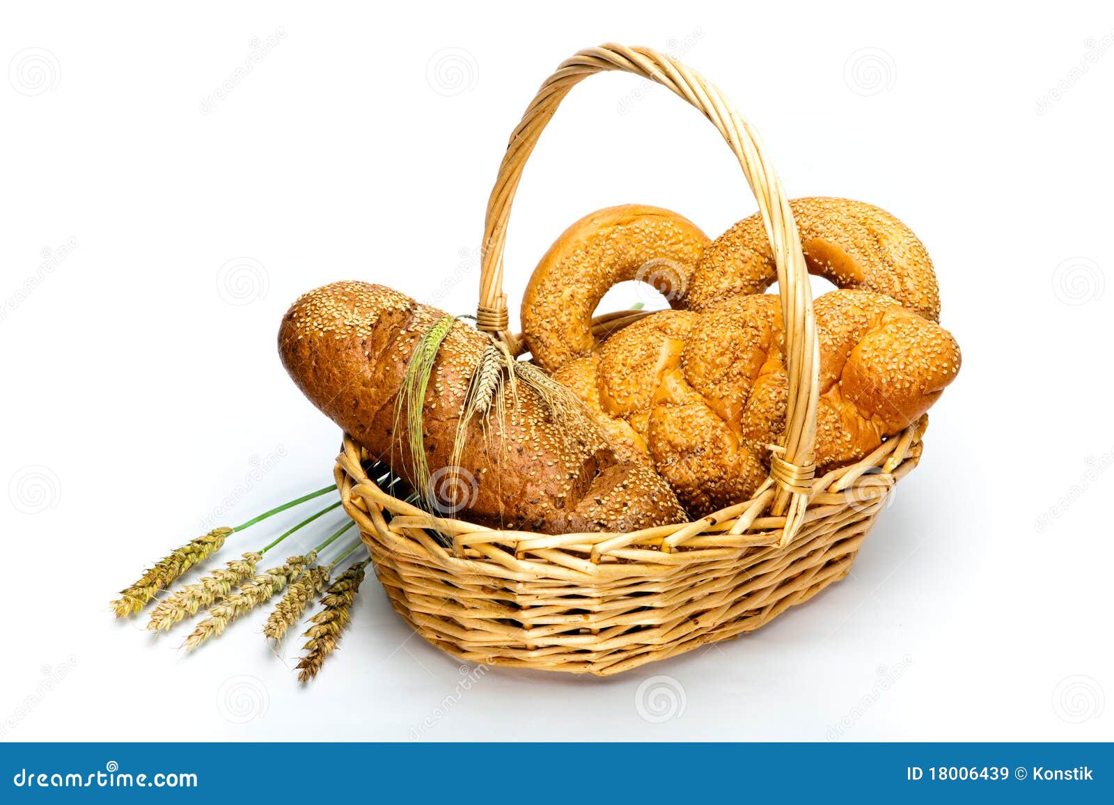 Basket with bread stock image. Image of seed, tasty, bread - 18006439