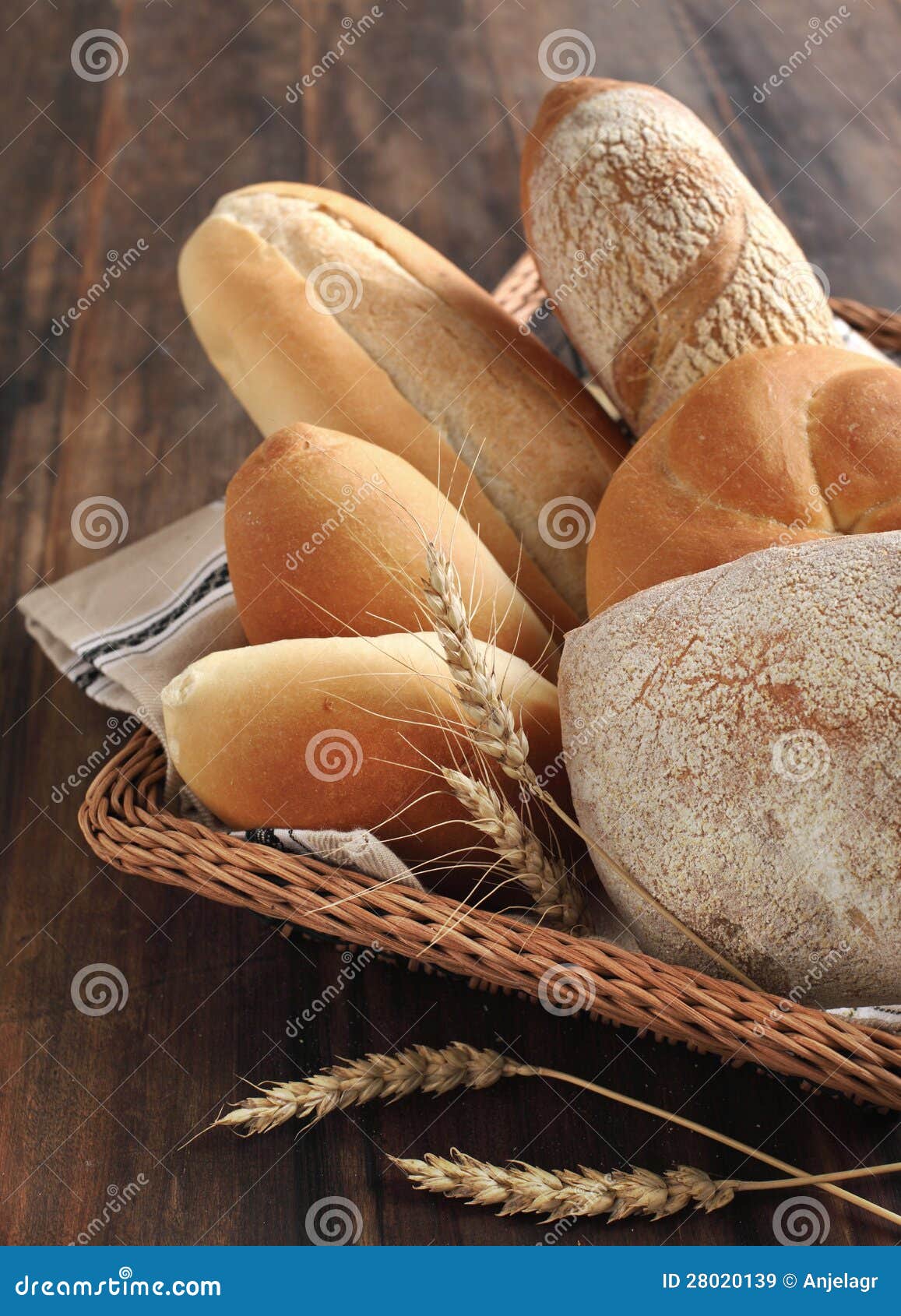 Basket with bread stock image. Image of cereal, eating - 28020139