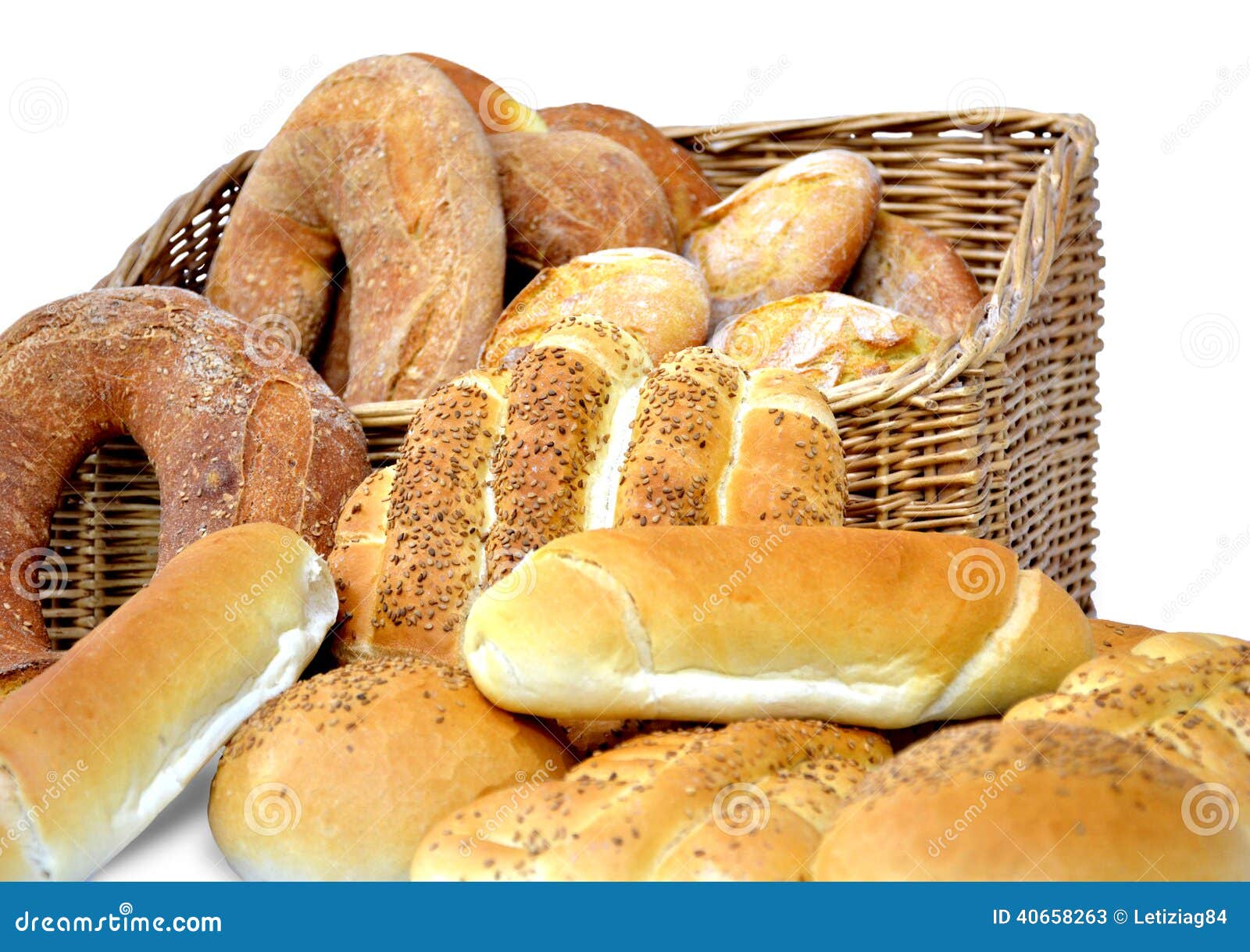 Basket of Bread stock image. Image of homemade, loaf - 40658263