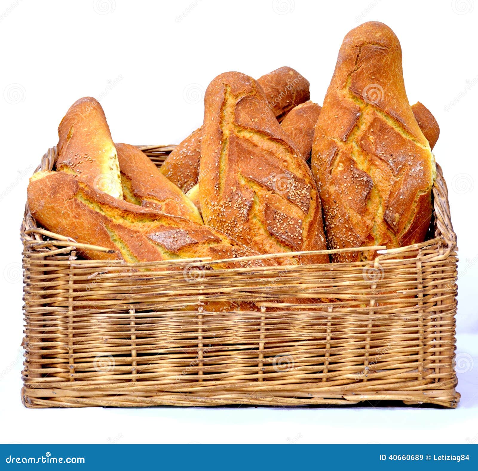 Basket of Bread stock image. Image of cooking, baguette - 40660689