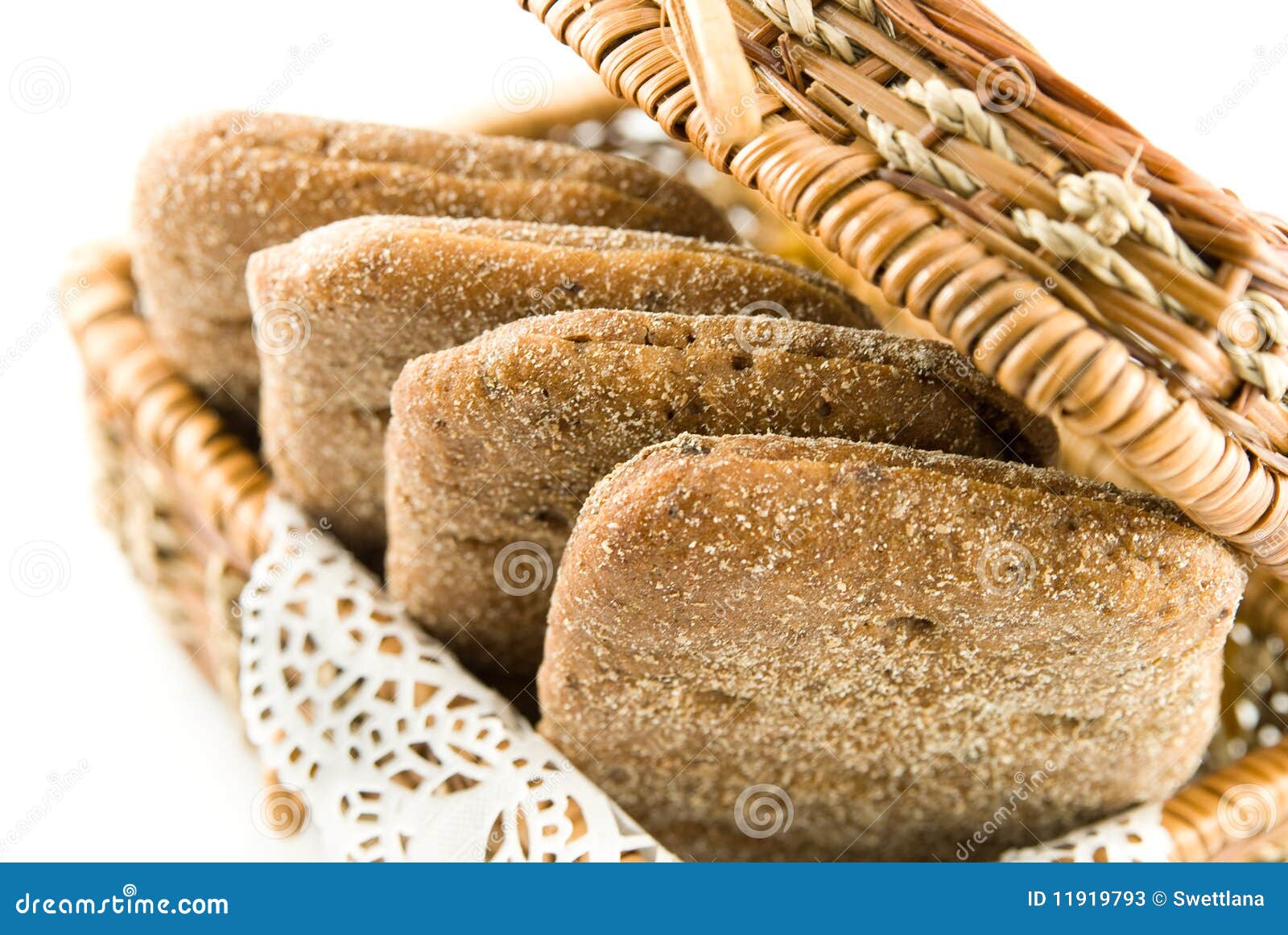 Basket with Bread for Picnic Stock Image - Image of meal, wheat: 11919793