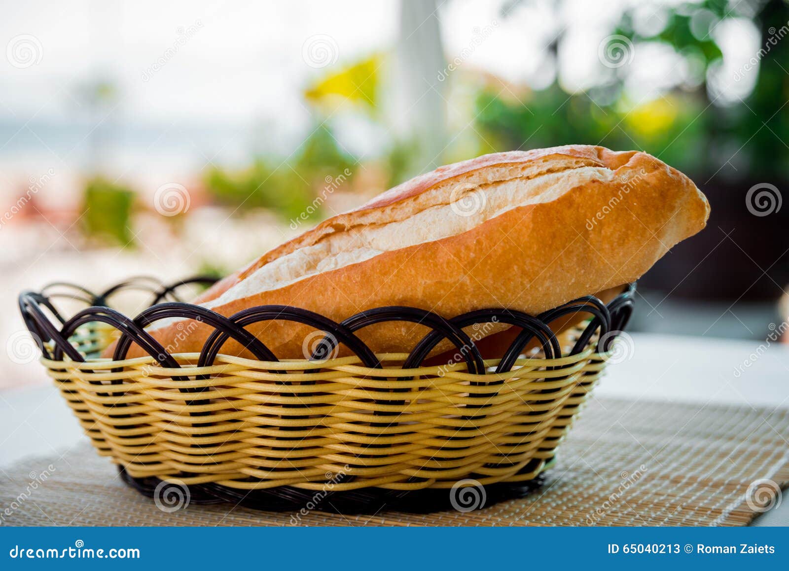 Basket with bread stock image. Image of french, baguette - 65040213