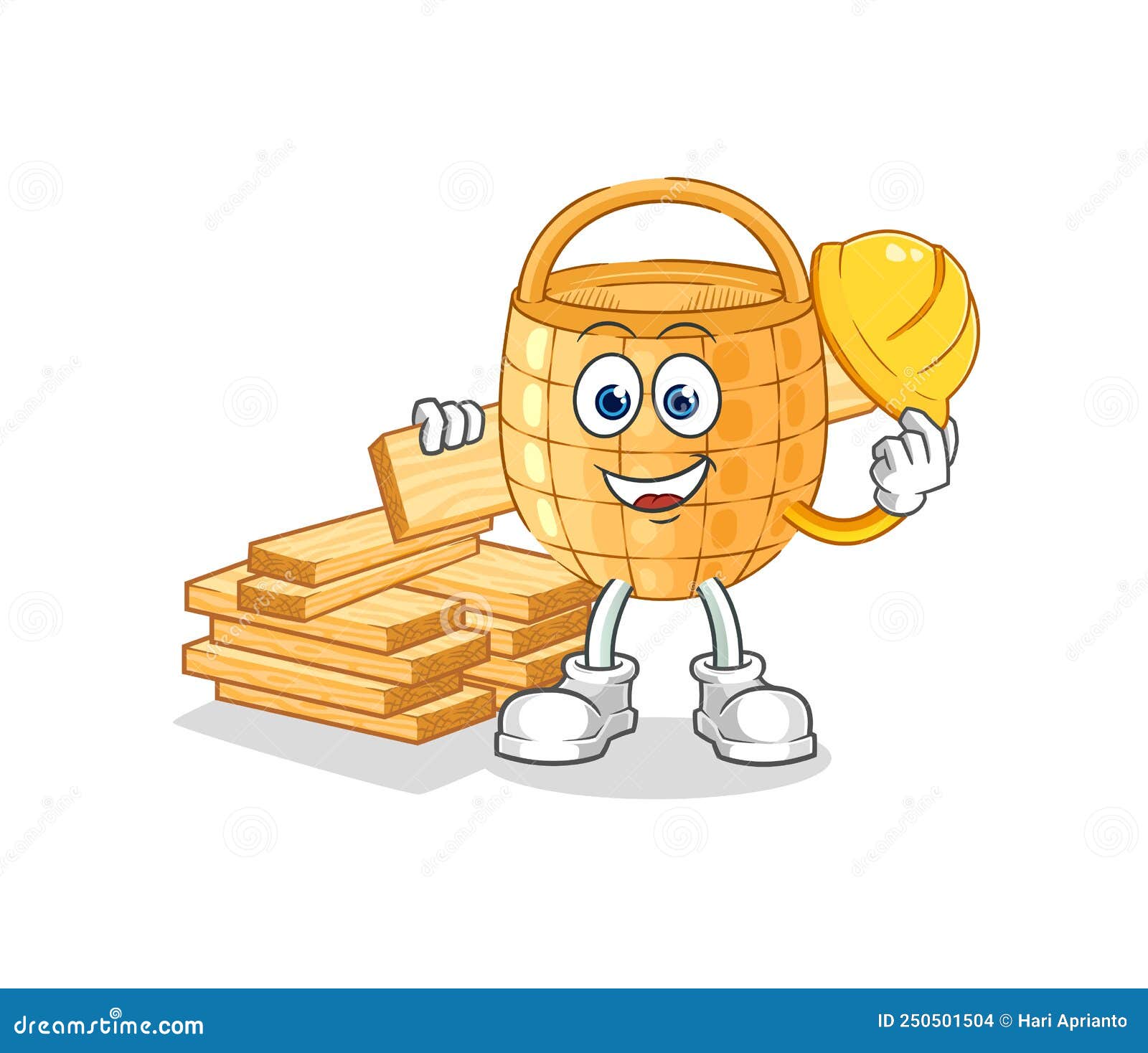 Basket Builder Vector. Cartoon Character Stock Vector - Illustration of ...