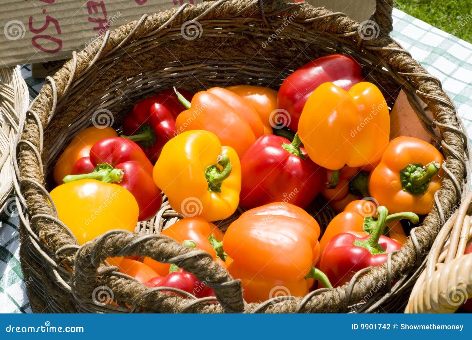 Basket of capsicums stock photo. Image of vegetable, produce - 9901742